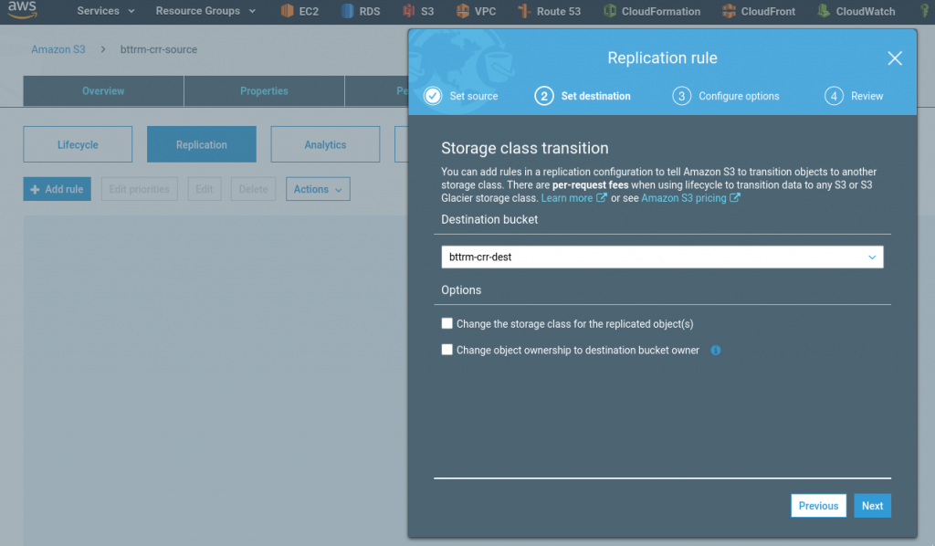 Aws S3 Cross Region Replication With Deletemarkers Set Up