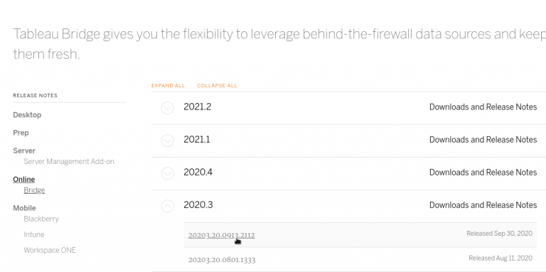 Tableau: install Tableau Bridge to access a database server in a ...