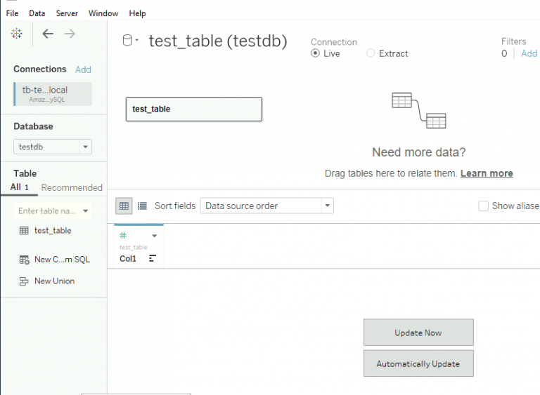 Tableau: install Tableau Bridge to access a database server in a ...