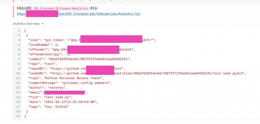 Git Scan Repositories For Secrets Using Gitleaks