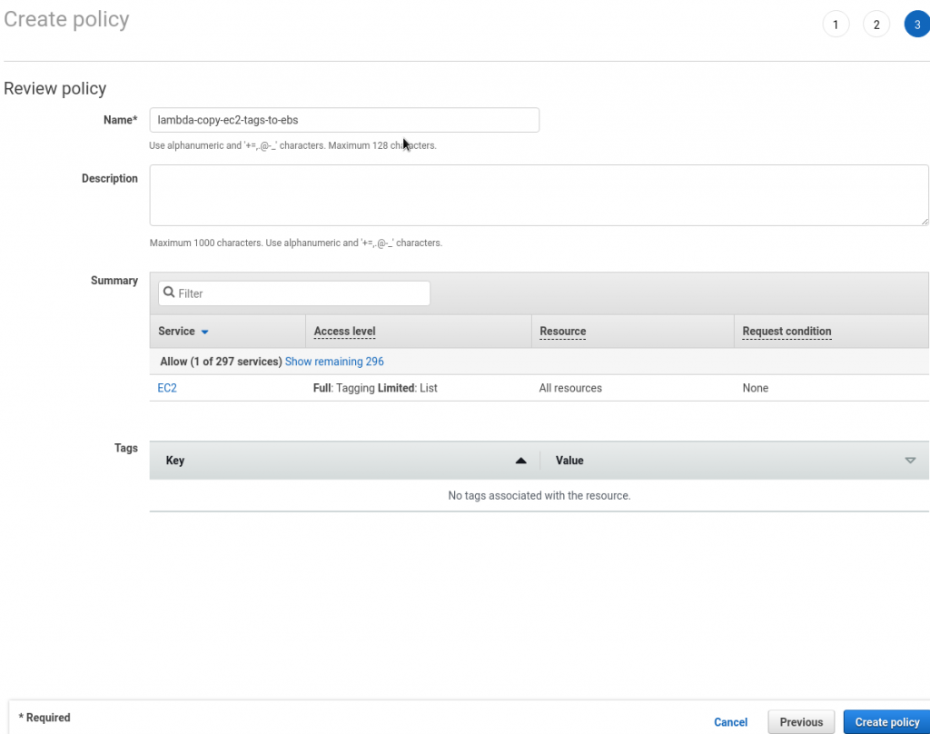 AWS: Lambda – copy EC2 tags to its EBS, part 2 – create a Lambda function