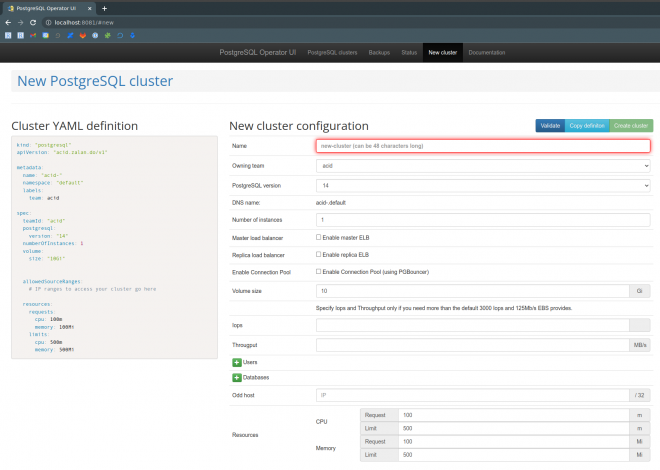 Postgresql Postgresql Operator For Kubernetes And Its Prometheus