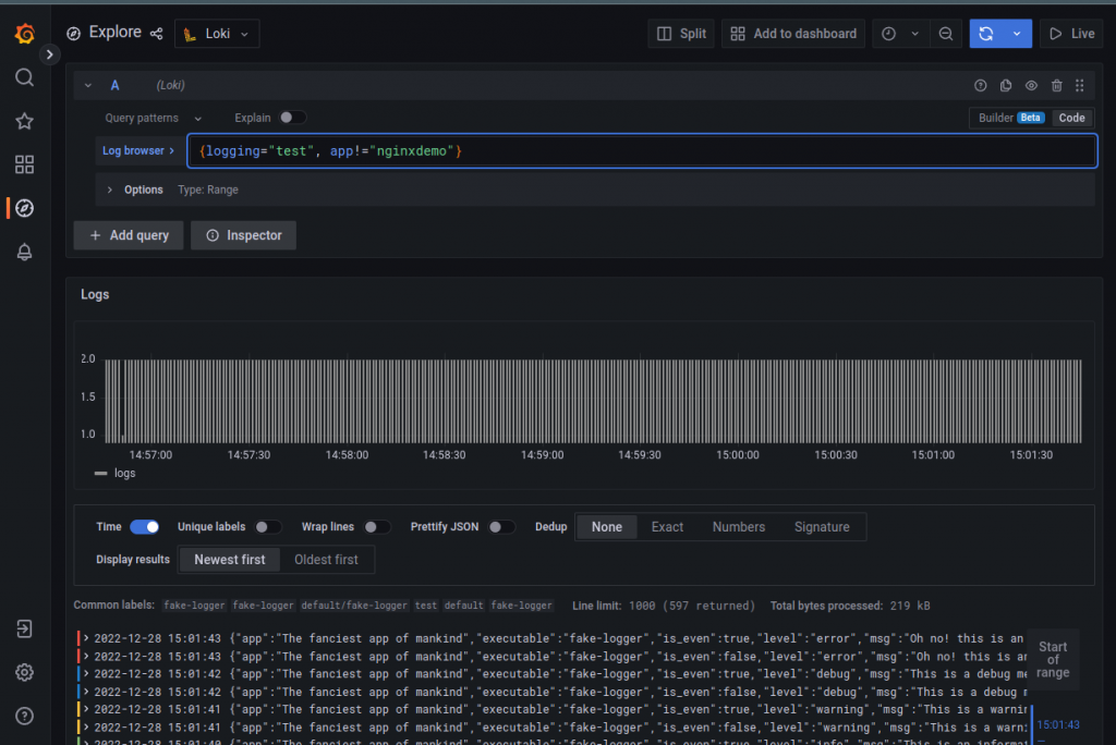 Grafana Loki: LogQL for logs and creating metrics for alerts