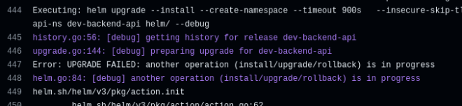 Helm: UPGRADE FAILED: another operation (install/upgrade/rollback) is in progress